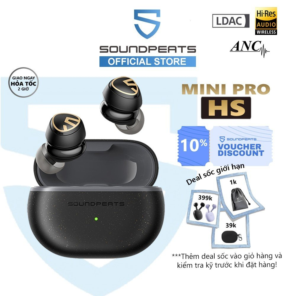 Tai nghe True Wireless SoundPEATS Mini Pro HS | ANC 40dB | 6Mic Clear ...