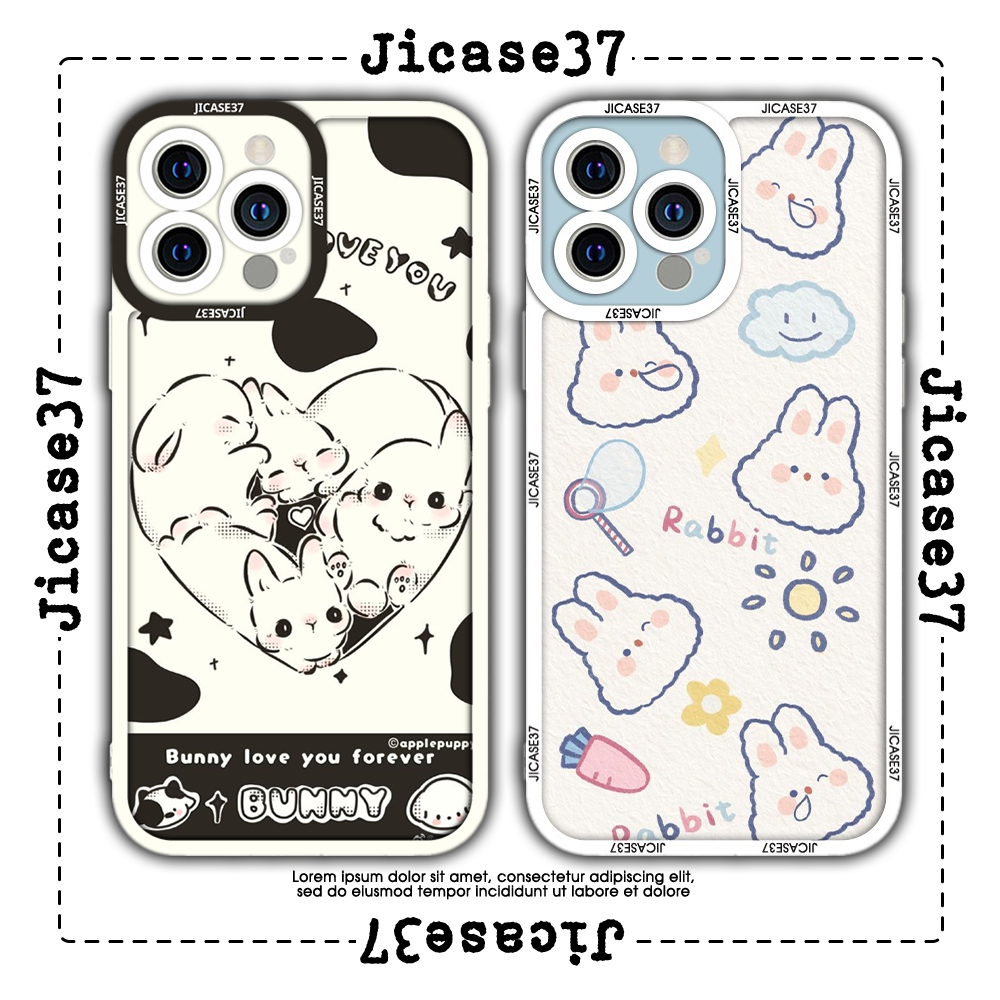 Ốp lưng iphone cạnh vuông Jicase Thỏ mây trắng rabbit 6plus/6s/6splus/7 ...