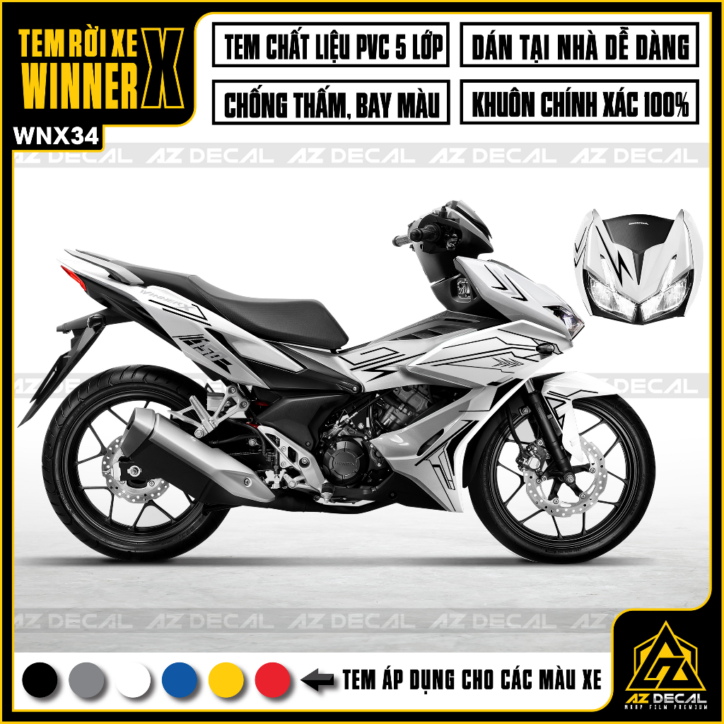 Tem Winner X Đa Dạng Màu Xe Đen, Đỏ, Trắng, Xanh...| WNX34 | Team Decal ...
