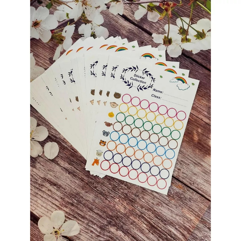 Phiếu dán tích điểm sticker a4 cho học sinh giáo cụ dạy học | Shopee ...