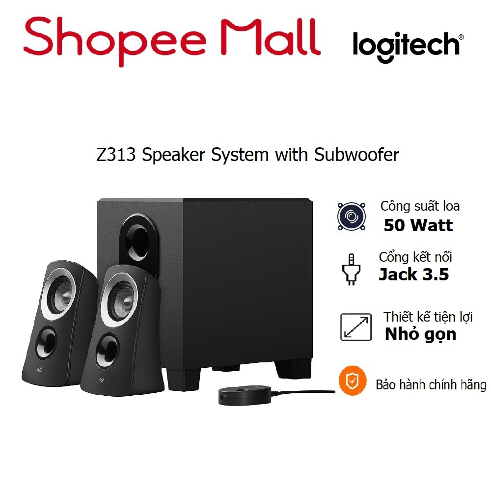 Loa vi tính Logitech Z313 - Công suất cực đại 50W - Âm thanh 2.1 ...