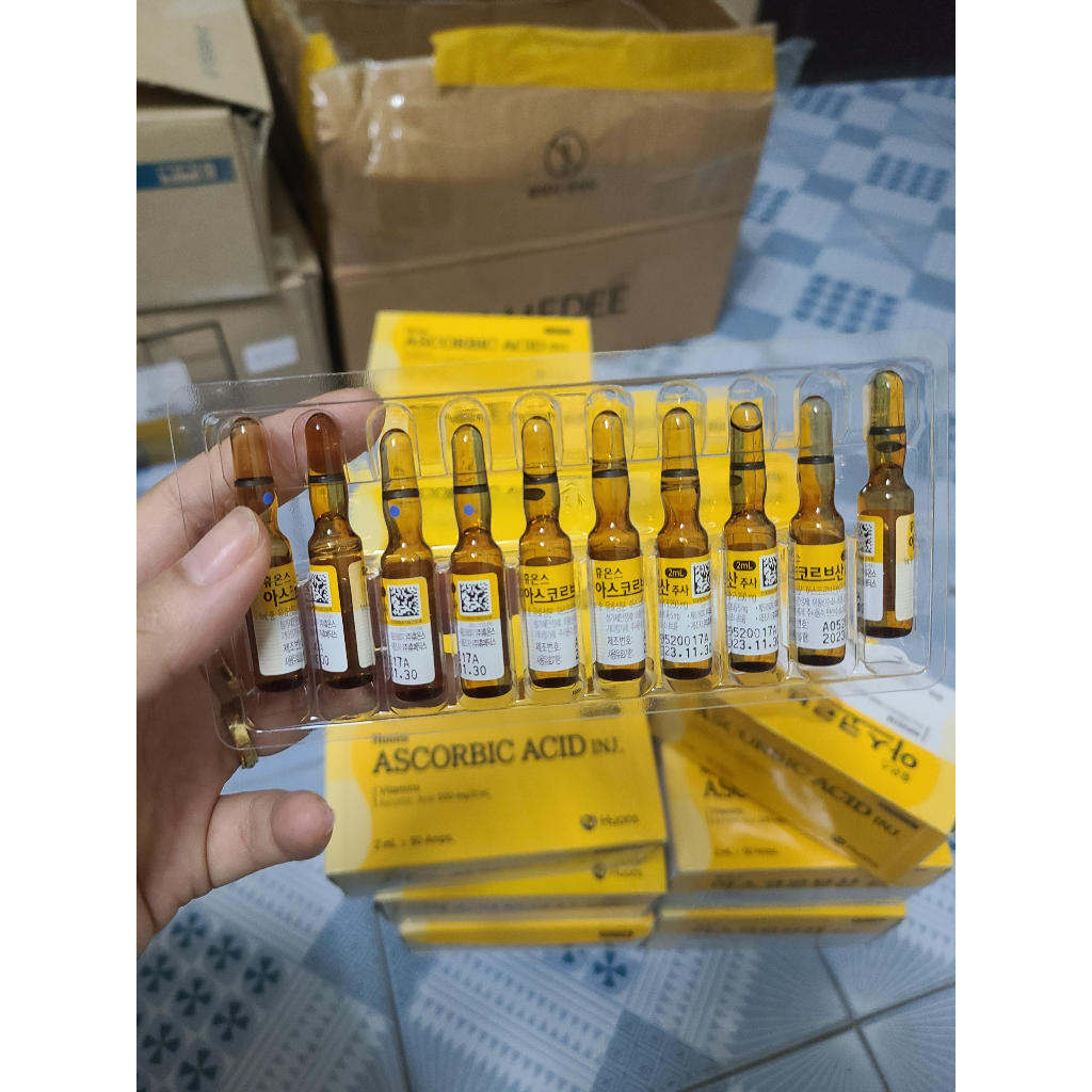 Vitamin C spa Huons Ascorbic Acid Inj Hàn Quốc ( 1 Hộp 50 ống ) ( Vỉ 10 ống) | Shopee Việt Nam