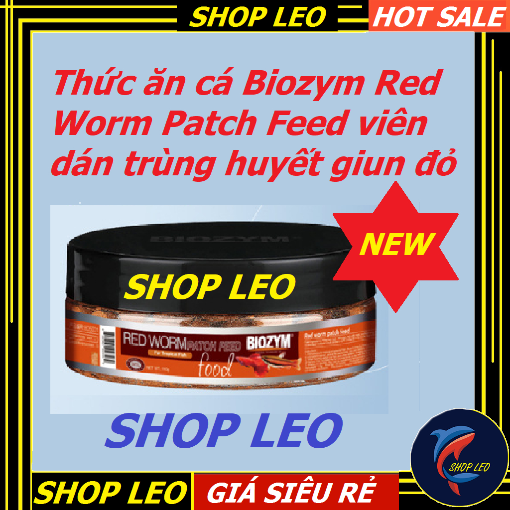 Thức ăn cá dán Biozym trùn huyết - Red Worm Patch Feed- viên dán trùng huyết giun đỏ cho cá tép ...