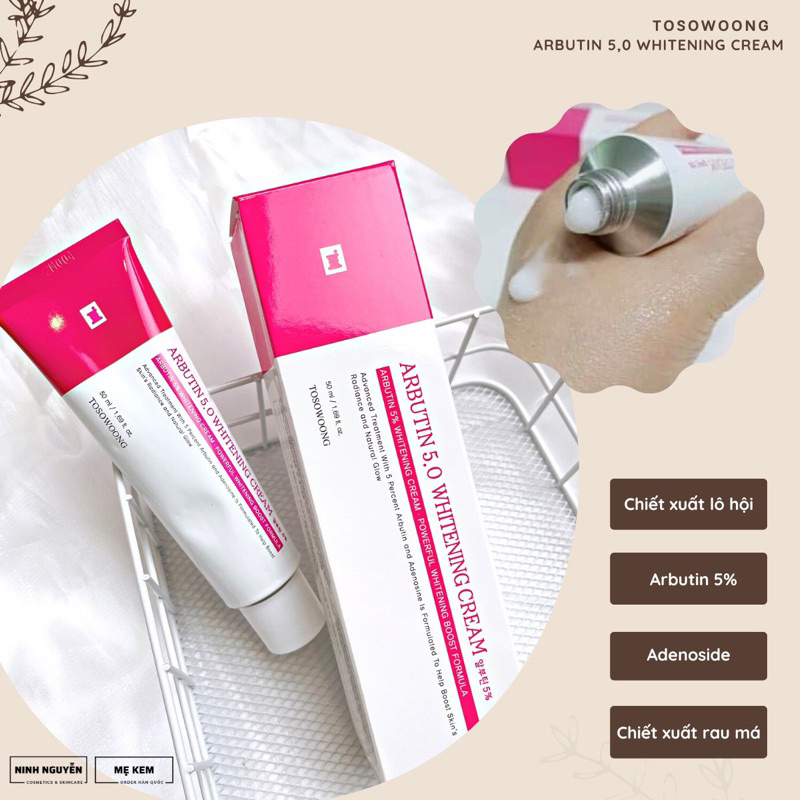 Kem Dưỡng Trắng Arbutin 5 Tosowoong Hàn Quốc 50ml Shopee Việt Nam