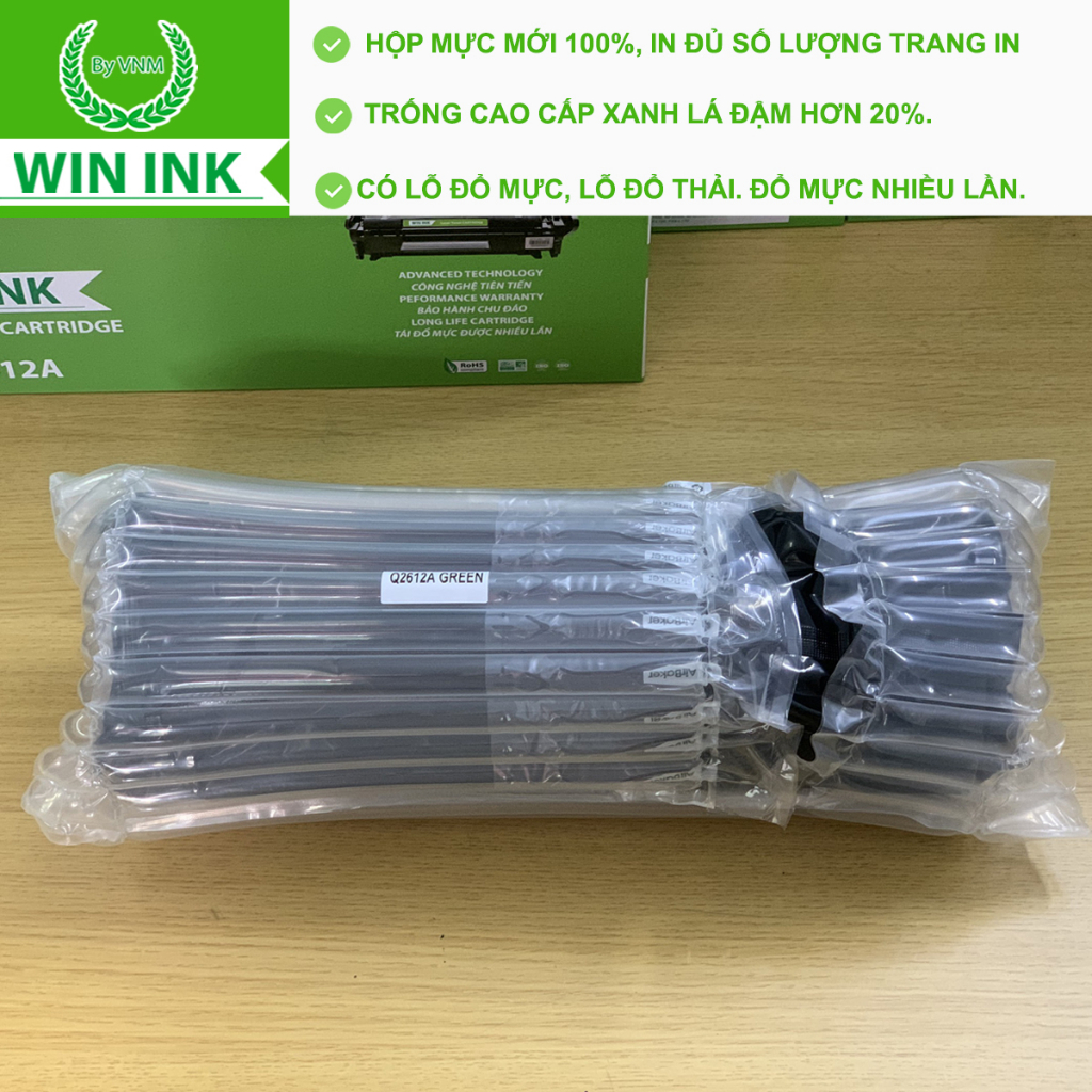 Hộp mực máy in canon LBP2900(mã Q2612A) hiệu Win Ink hàng cao cấp-Có lỗ đổ mực đổ thải, mới 100% ...