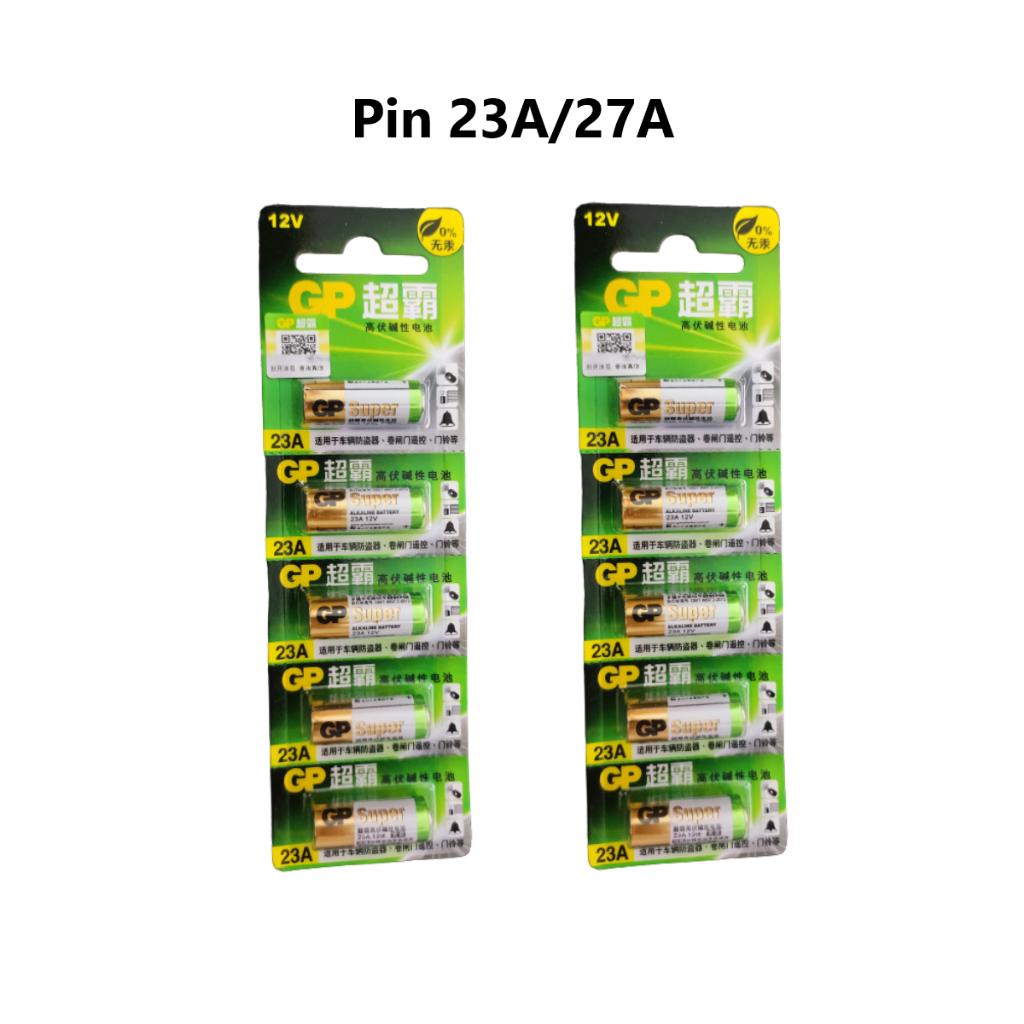 Pin 23A 27A 12V Pin GP Điện Áp Cao Cho Chìa Khóa Điện, Điều Khiển Cửa Cuốn, Chuông Cửa, Báo Động ...