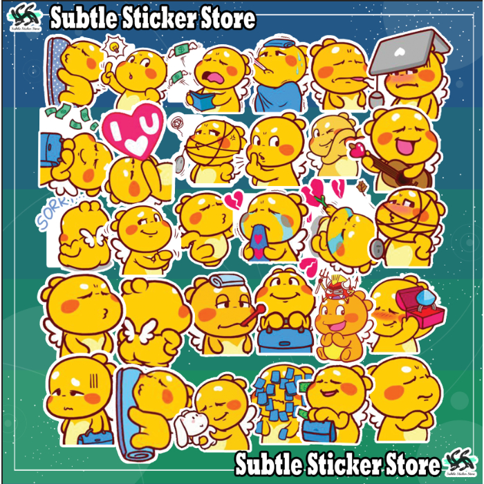 [QooBee] - Set 10/15/20/30 Sticker Chú ong QooBee dễ thương hình dán trang trí chống nước ...
