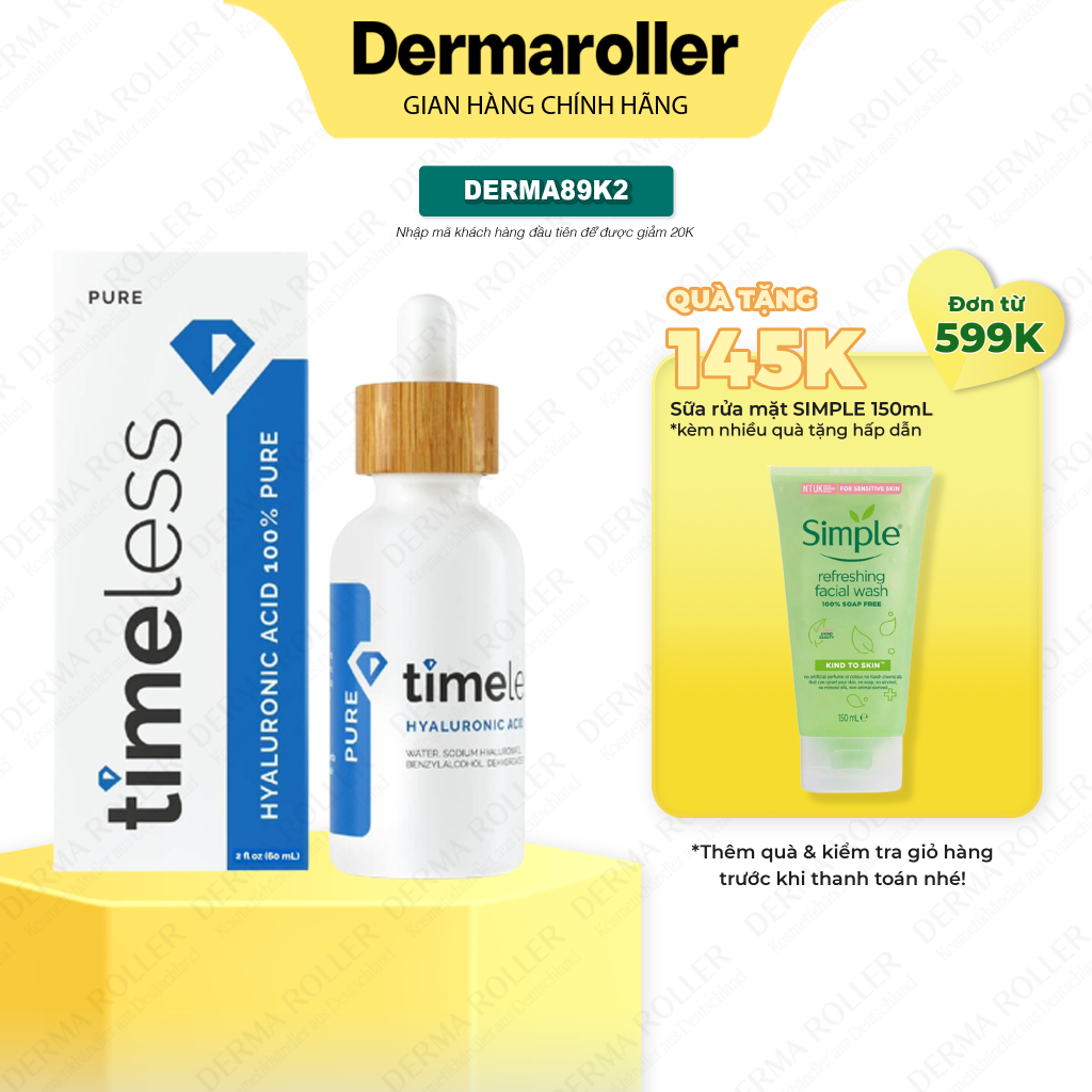 Tinh chất cấp nước 𝗧𝗶𝗺𝗲𝗹𝗲𝘀𝘀 𝗛𝗔 𝗦𝗘𝗥𝗨𝗠 Hyaluronic Acid 100% Pure | Shopee ...