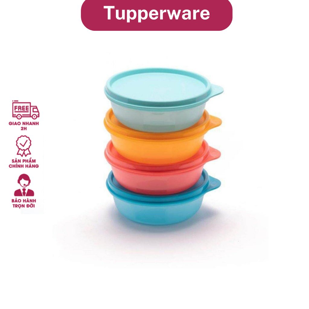 TUPPERWARE_Bộ hộp Bảo quản thực phẩm Tupperware Junior Modular Bowl 300ml (4 hộp) nhựa nguyên ...