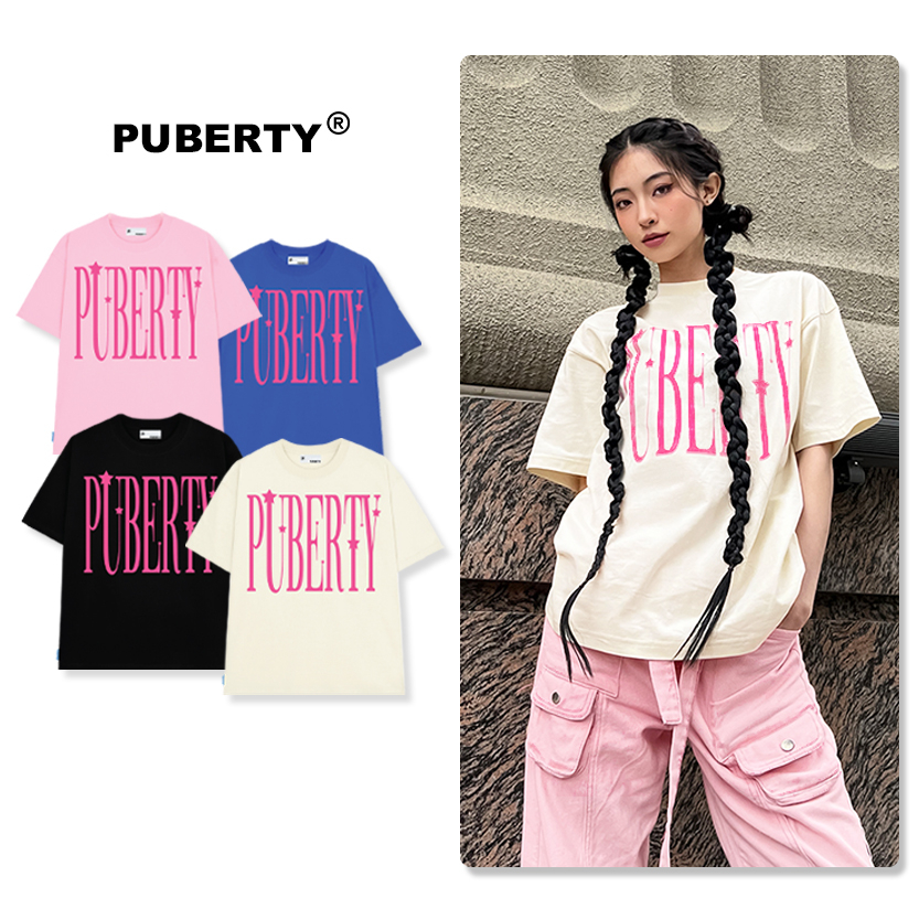 Áo Thun Unisex Oversize Local Brand PUBERTY PINK LOGO TEE | Shopee Việt Nam