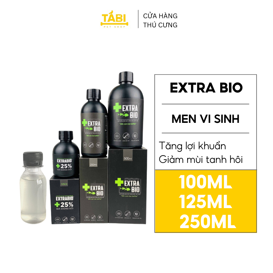 Men Vi Sinh EXTRA BIO (Dạng Nước) 100ml/125ml/250ml Cao Cấp Cho Hồ Cá, Bể Cá Cảnh, Thủy Sinh ...