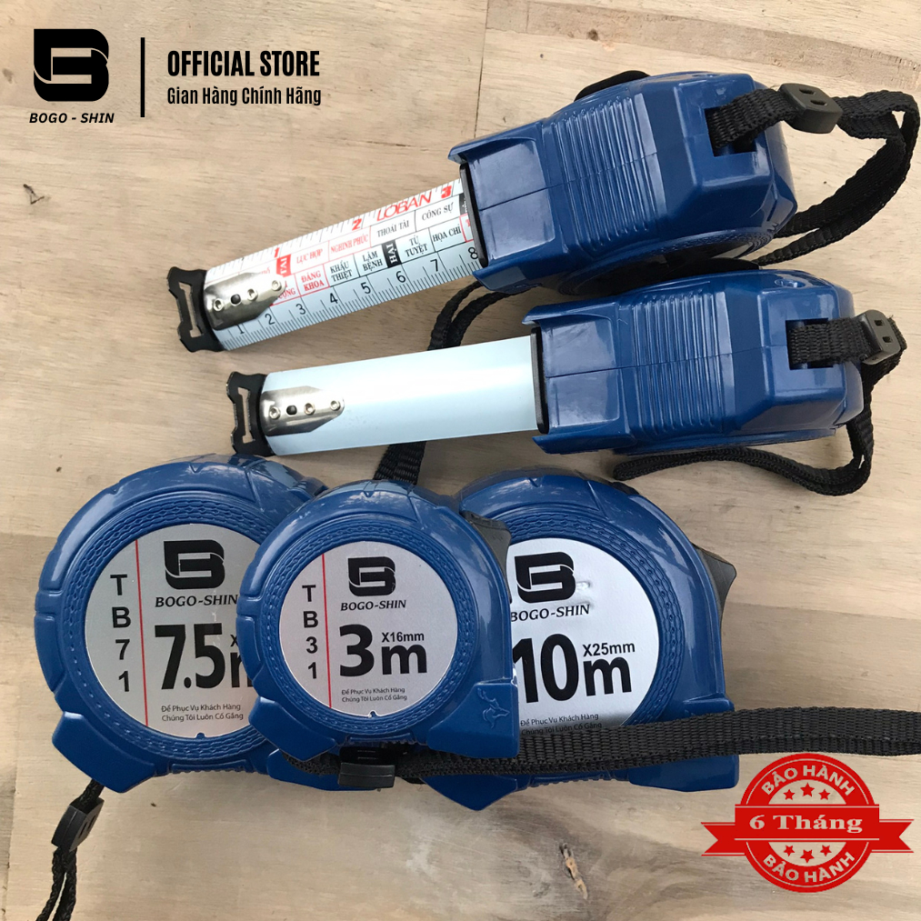 thước mét 3m, 5m, 7.5m, 10m BOGO-SHIN, thước mét lỗ ban, thước phong ...