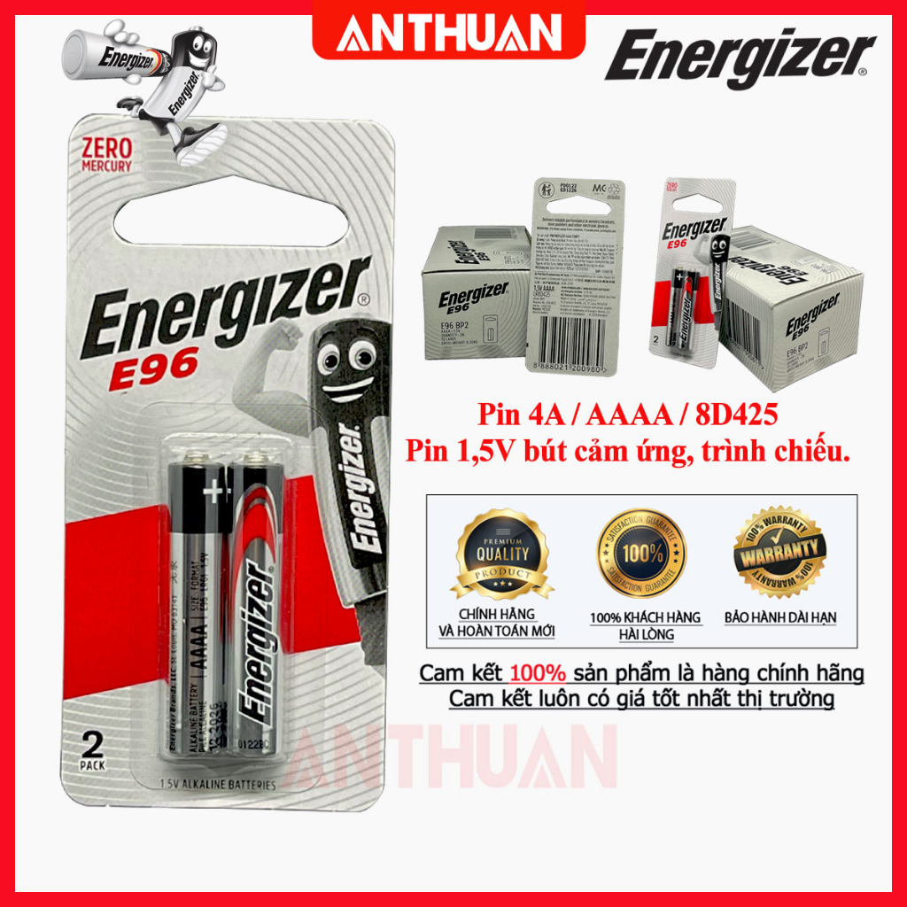 [CHÍNH HÃNG] Energizer 2 viên pin AAAA(4A)1.5V AlkalineLR8D425-LR61-E96 ...