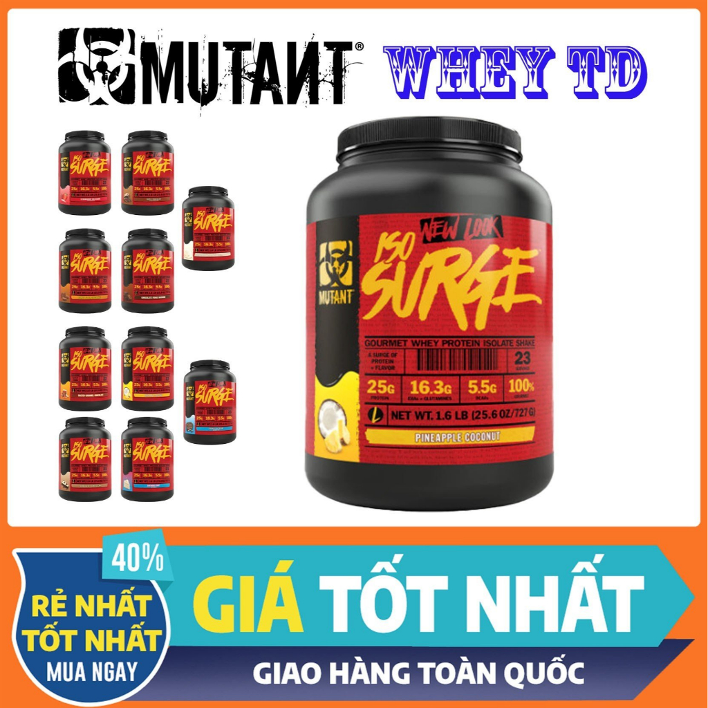 Iso Surge 727g Mutant 23 lần dùng vị Mint Chocolate Chip - Whey tinh ...