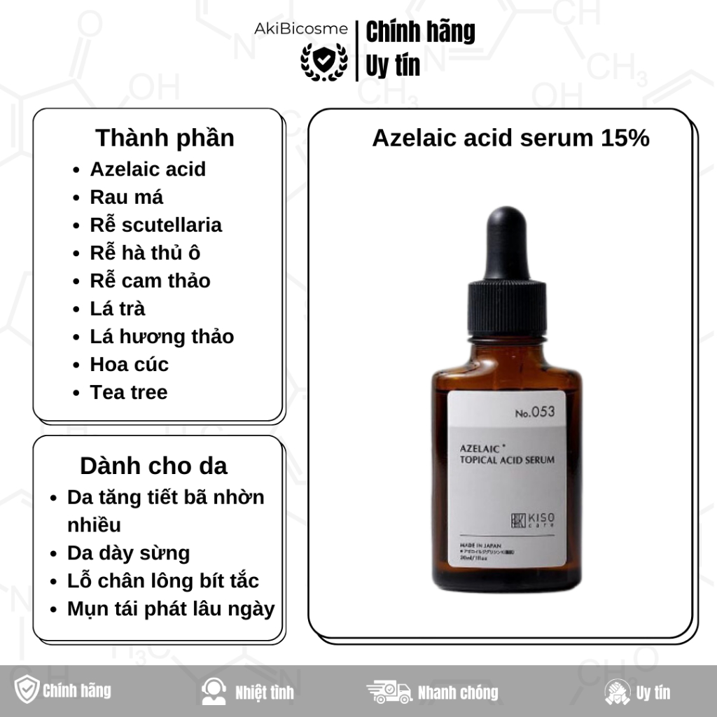 Serum KISO Azelaic acid - Balancing AZ15 Essence | Shopee Việt Nam