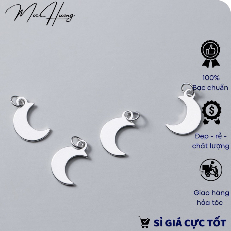 [S925] Charm bạc treo hình mặt trăng - MH114 | Shopee Việt Nam