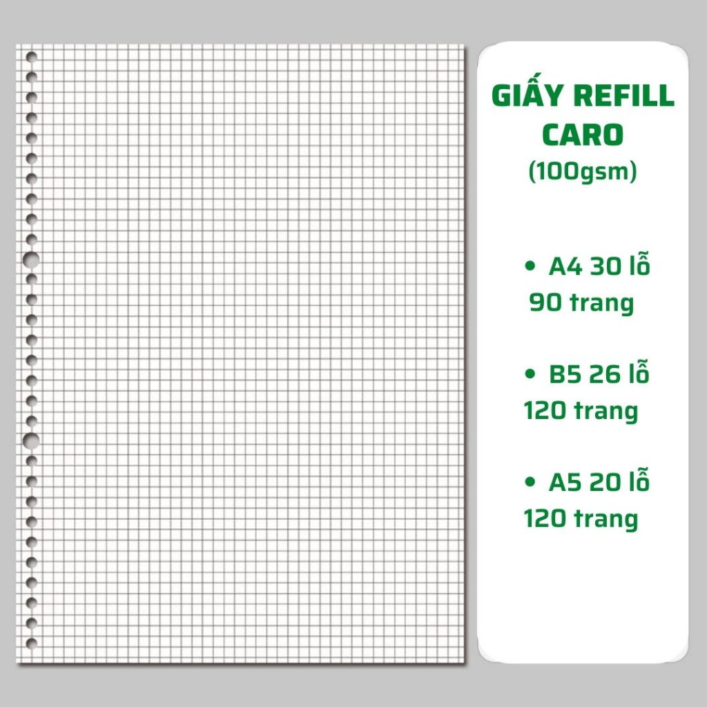 Sổ còng binder A4 B5 A5 30 26 20 còng PKBEOSHOP kèm ruột giấy refill ...