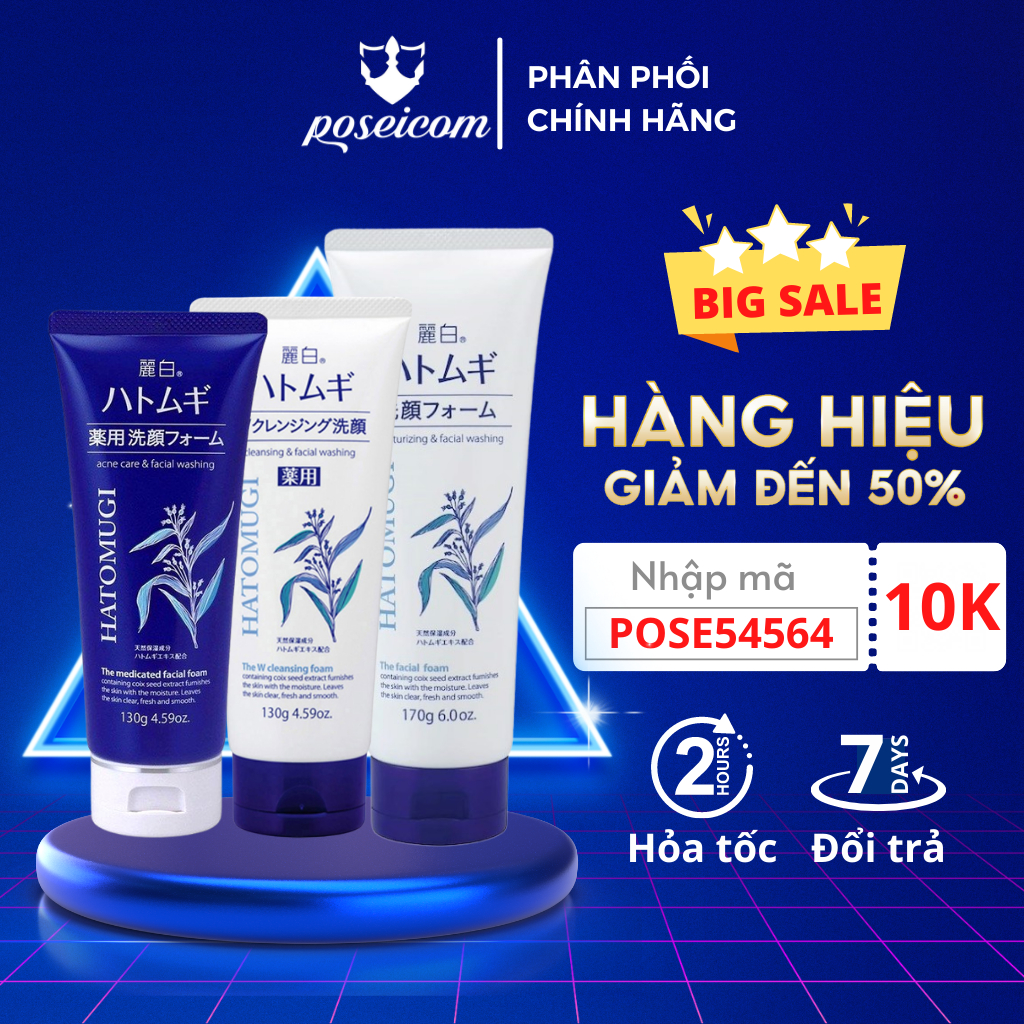 Sữa Rửa Mặt Hatomugi Ý Dĩ Trắng Da, Dưỡng Ẩm Cleansing Facial Foam 130g ...