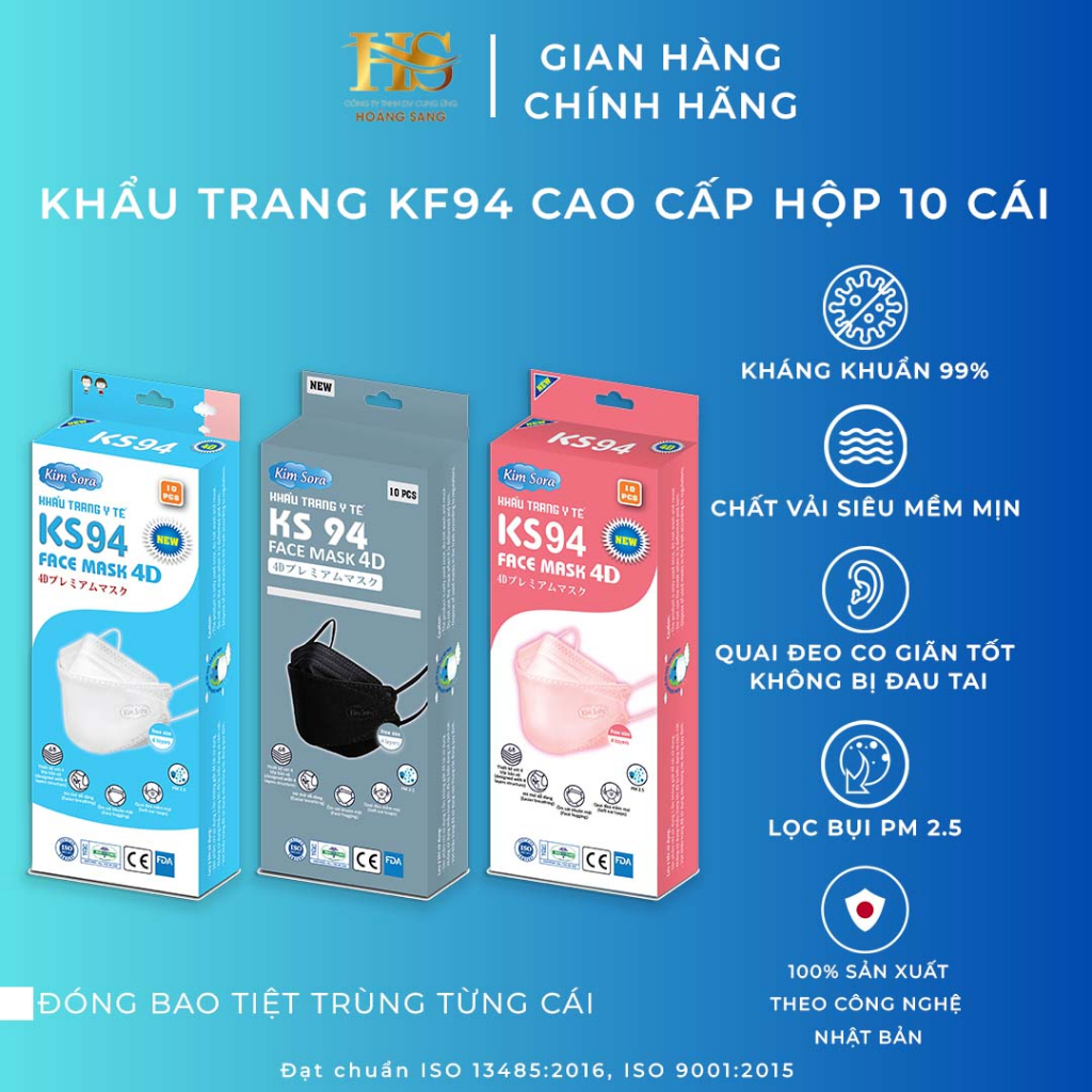 [Hộp 10 cái] Khẩu Trang Y Tế Kim Sora KS94 Cao Cấp - Đóng bao tiệt ...