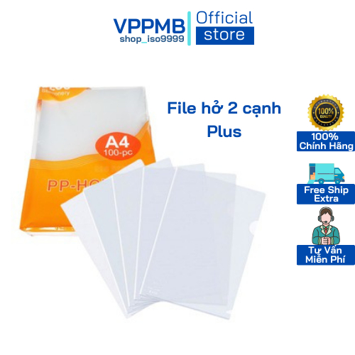 File hở 2 cạnh Plus A4, Bìa lá A4 (100 Chiếc) | Shopee Việt Nam