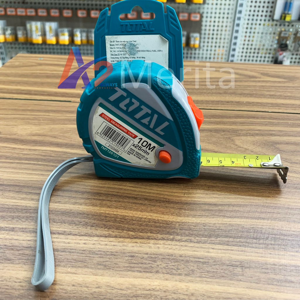 Thước cuộn thép nền vàng 10m x 25mm Total TMT126101 | Shopee Việt Nam