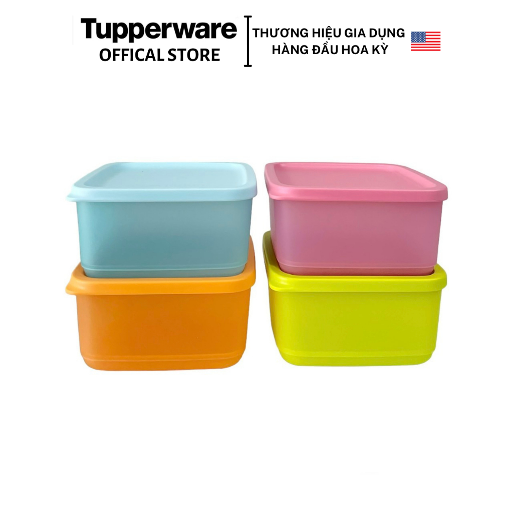 Bộ Hộp Trữ Mát/ Trữ Khô Tupperware Small Square Round 4 Hộp - Nhựa ...