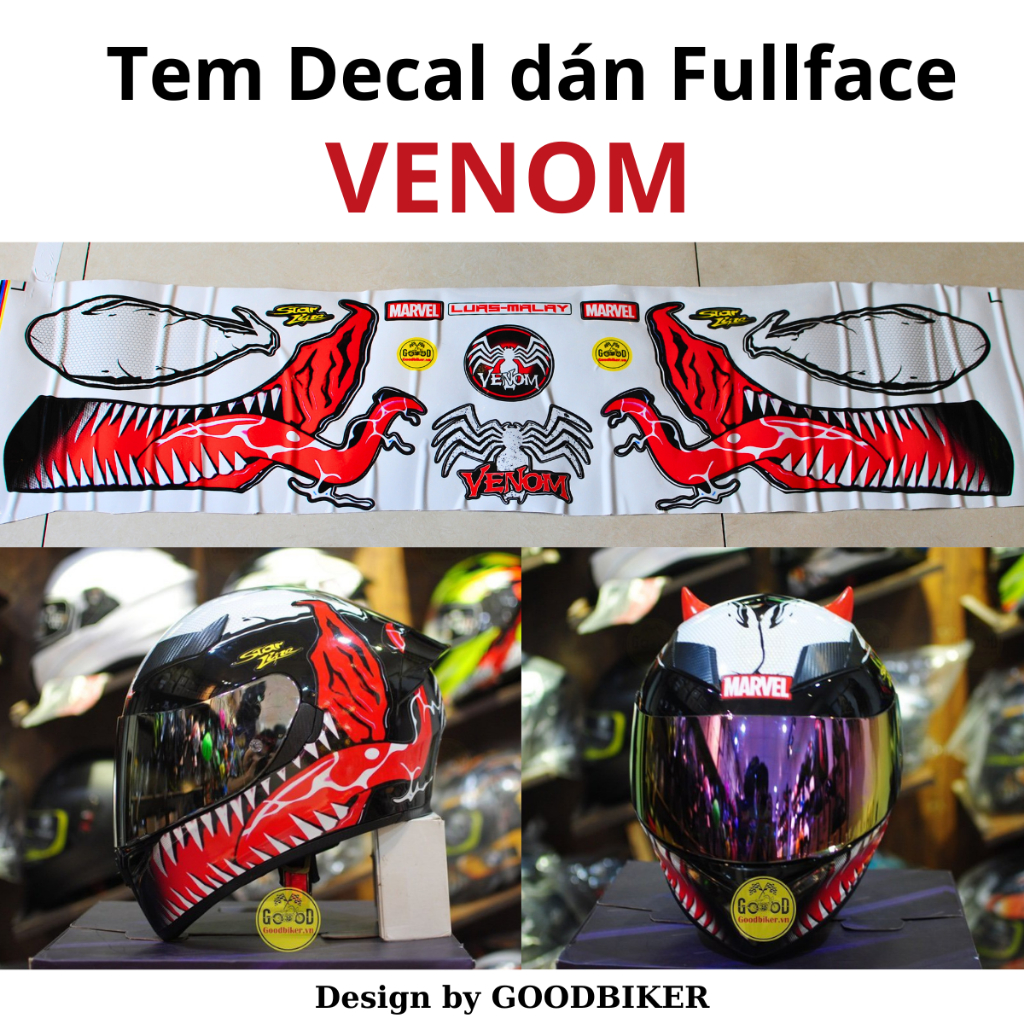 Tem Venom dán Mũ Fullface | Shopee Việt Nam