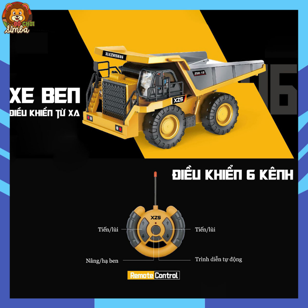 Xe Ben Điều Khiển Từ Xa 6 Kênh - 9 Chức Năng Chính, Phạm Vi Điều Khiển ...
