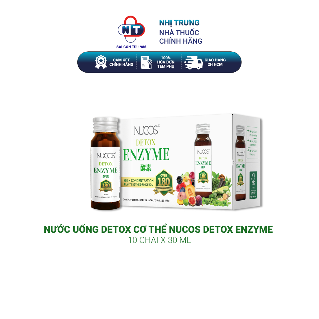 Nước uống Detox cơ thể Nucos Detox Enzyme 10 chai 30ml | Shopee Việt Nam
