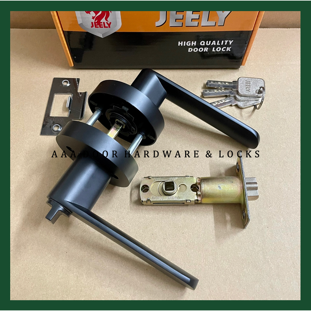 [JEELY i01B] Khoá Tròn Tay Gạt Màu ĐEN thay thế được ổ khoá tròn cửa gỗ ...