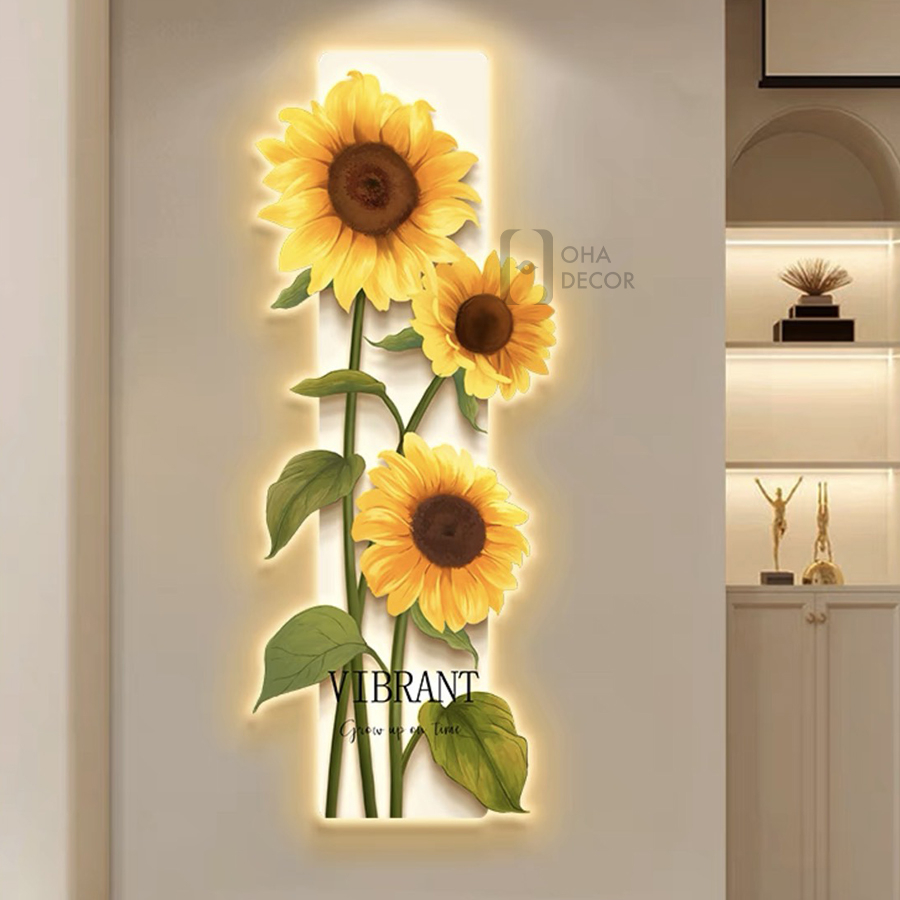 Tranh Đèn LED 3D Bông Hoa Trang Trí Phòng Khách, Quán Tiệm Shop OHA ...