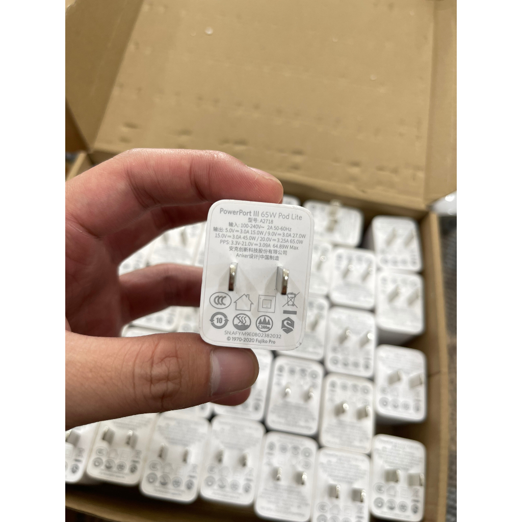 Củ sạc nhanh Anker Powerport III A2332 65W(3 cổng sạc USB+2 USB C)/Anker A2718 PD 65w(Like New ...