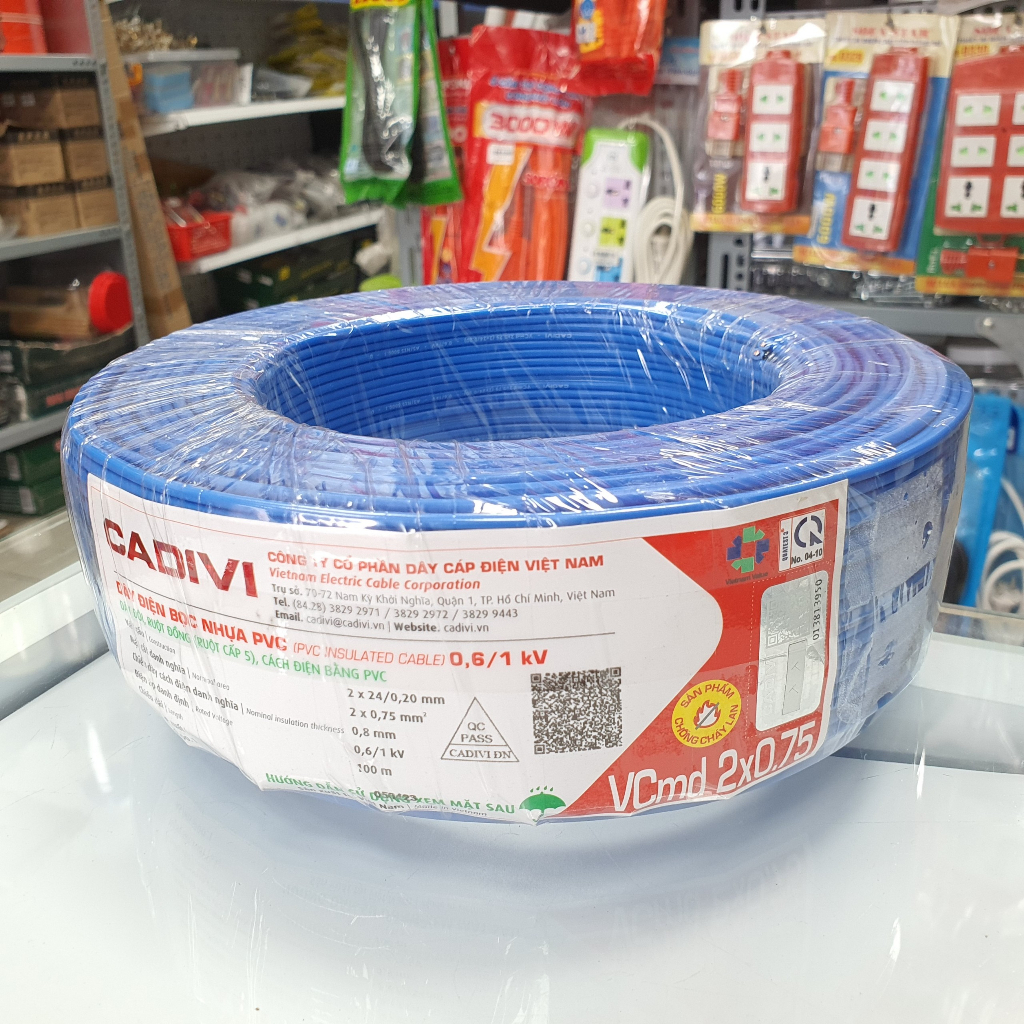 Dây điện đôi mềm 2x0.75 (2x24/0.2) VCmd CADIVI (giá bán theo 1 mét ...