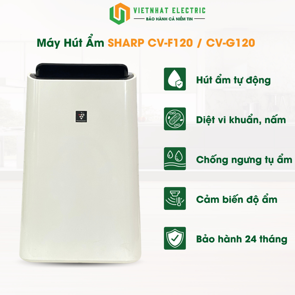 Máy hút ẩm SHARP CV-F120 / CV-G120 hút ẩm, lọc khí, siêu tiết kiệm, phug hợp cho không gian gia ...