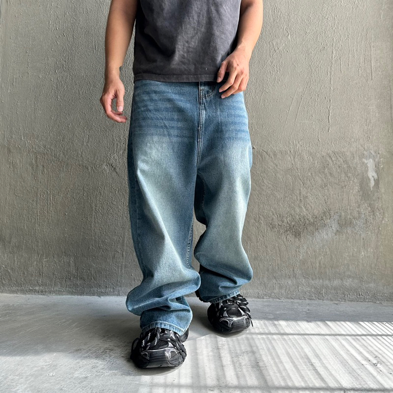 2000s BAGGY JEANS (LIGHT BLUE) - QUẦN BAGGY JEANS RỘNG | Shopee Việt Nam