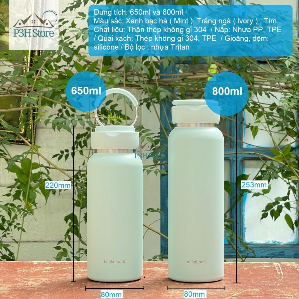 Bình giữ nhiệt LocknLock Sling Ring có quai xách dung tích 650ml ...