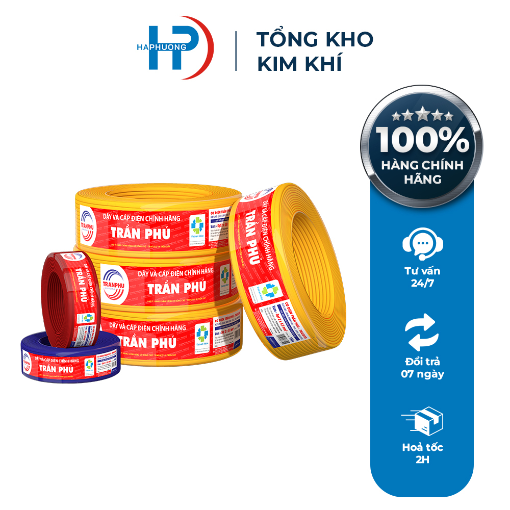 Dây Điện Trần Phú Chính Hãng 2x0.75, 2x1, 2x1.5, 2x2.5, 2x4, 2x6 (Giá 10m ) - Tổng Kho Kim Khí ...