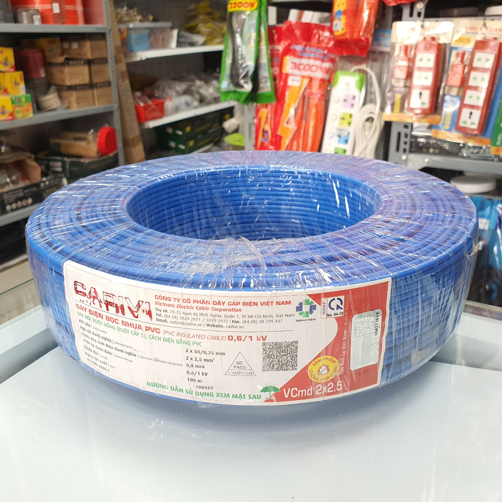 Dây điện đôi mềm 2x2.5 (2x50/0.25) VCmd CADIVI (giá bán theo 1 mét ...