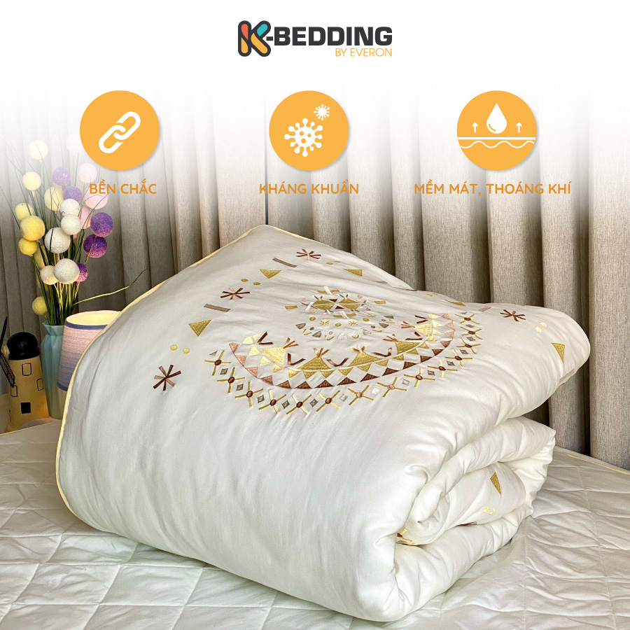 Chăn bốn mùa K-Bedding By Everon Màu Vàng KMTS102 Microtencel Thêu Họa ...