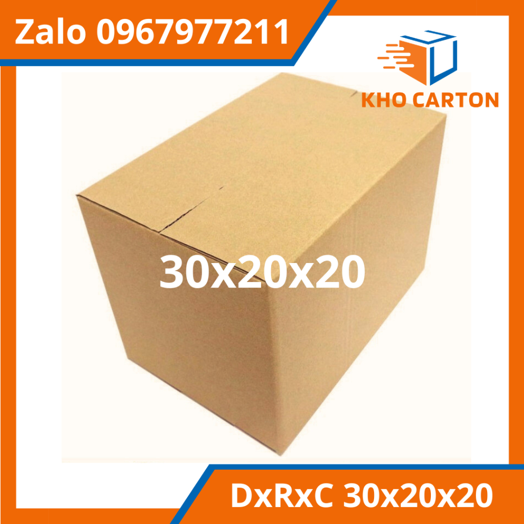 (cứng) 10 hộp carton 30x20x20 - hộp đóng hàng, hộp ship cod 30x20x20 ...