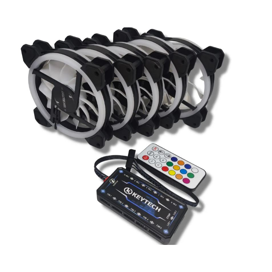 Bộ 5 fan led kèm hub điều khiển Keytech | Shopee Việt Nam
