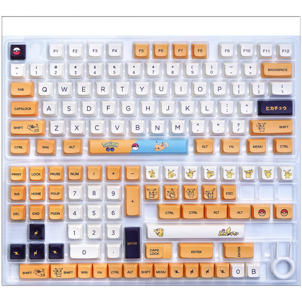 Keycap PBT XDA Commando, Pikachu nút bàn phím cơ phù hợp nhiều layout ...