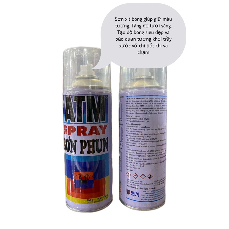 Sơn xịt bóng tượng thạch cao , sơn phun spray ATM A10 400ml | Shopee ...