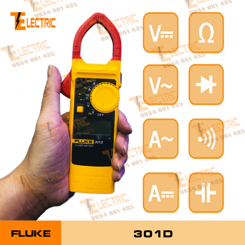 Fluke 301D Ampe Kìm Đo Dòng Điện AC DC 600A | Shopee Việt Nam