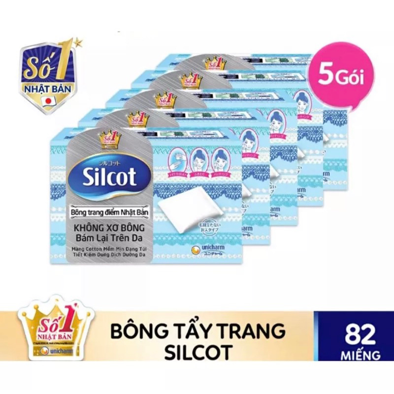 Bông tẩy trang Silcot 82M (combo 5 hộp) | Shopee Việt Nam