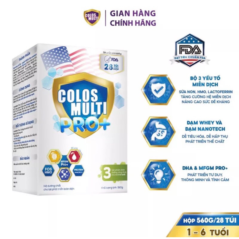 Sữa non colosmulti pro hộp 560g (28gói) date mới số 2 cho bé 6-12 thang tuổi | Shopee Việt Nam