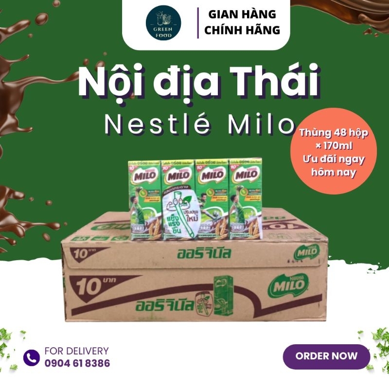 Thùng sữa nước Milo Thái Lan lúa mạch (48×170ml) | Shopee Việt Nam