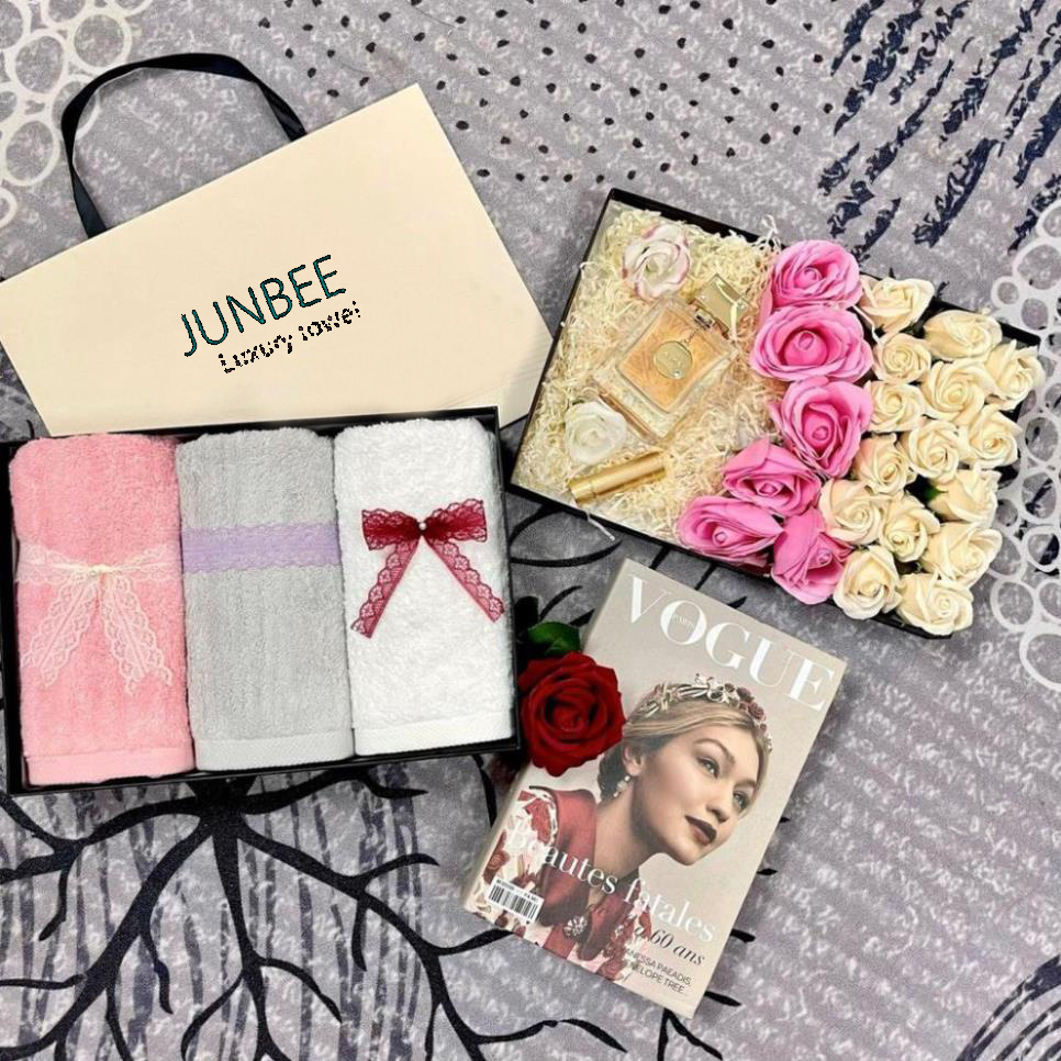 Set 2 khăn quà tặng JUNBEE Towel- TRUE LOVE, 100% cotton CM nhập khẩu cao cấp. | Shopee Việt Nam