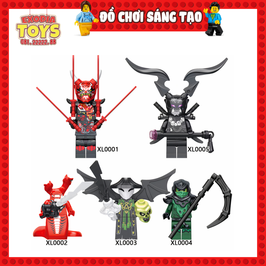 Xếp hình Minifigure Ninjago Nhân vật The Omega, The Skull Sorcerer, Mr ...