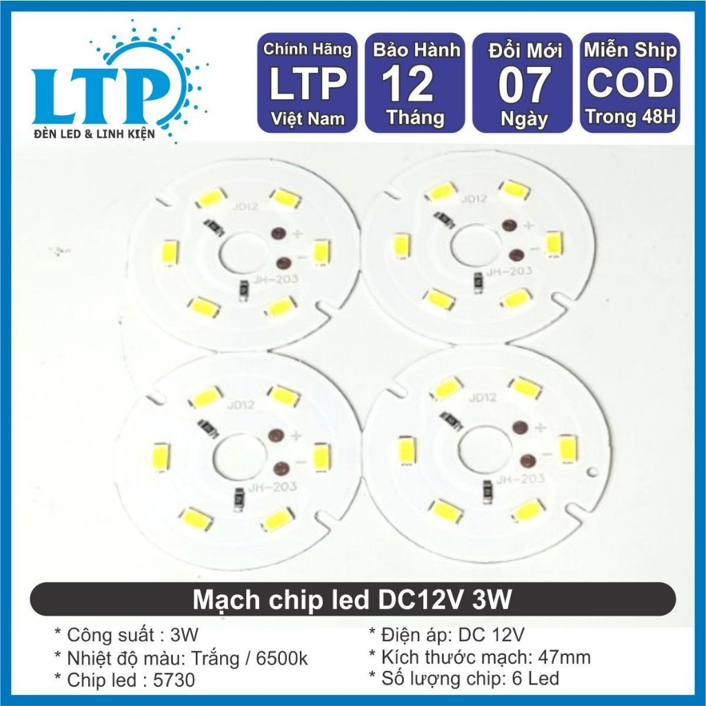 Mạch Chip Led 5730 12V - 3W, 7W, 12W Ánh Sáng Trắng/Vàng Của LTP Lighting | Shopee Việt Nam
